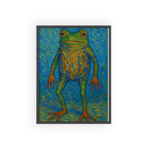 Frog Wall Art Inspiration Style Van Gogh Style | Framed Modern Poster ...