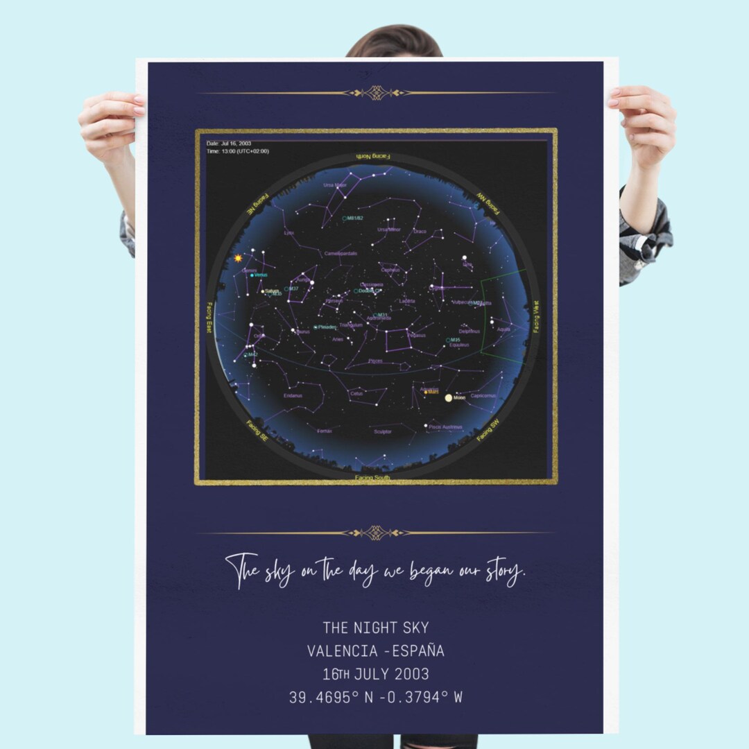 Custom Night Sky Map Print | Celebrate Special Moments With Stars ...