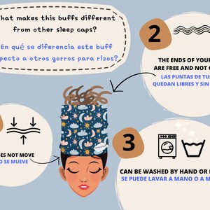 Curly Hair Buff Protector / Curly Method Cap for Sleeping With ...