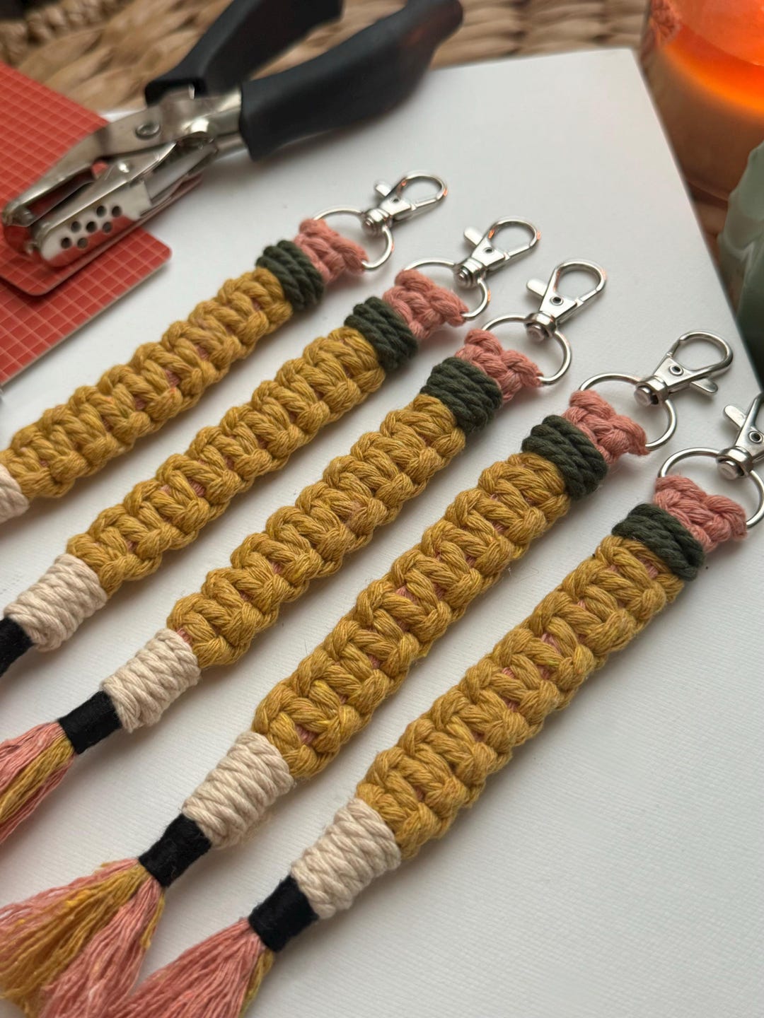 PENCIL MACRAME KEYCHAIN | Teacher Gifts, Boho Accessories, Unique Macrame Keychains, Back to ...