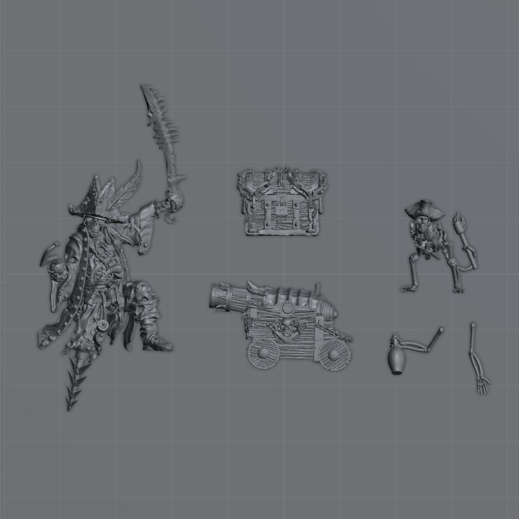 Pirate Skeleton Captain Cannon Skeleton Monkey Mr.boom Lost Kingdom ...