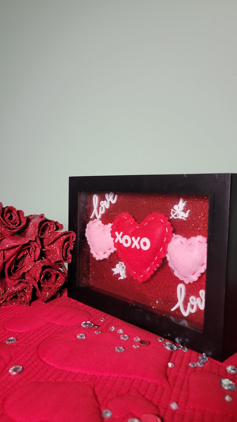 Valentine Shadow Box Gift, Shadowbox Art Work Valentine, Acrylic ...