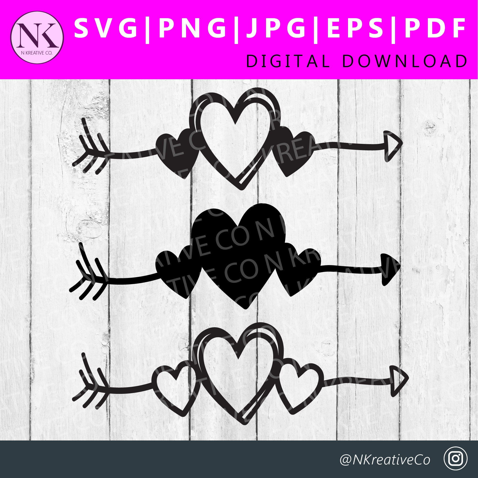 Heart Svg Bow and Arrow SVG Valentines SVG Heart and Arrow | Etsy