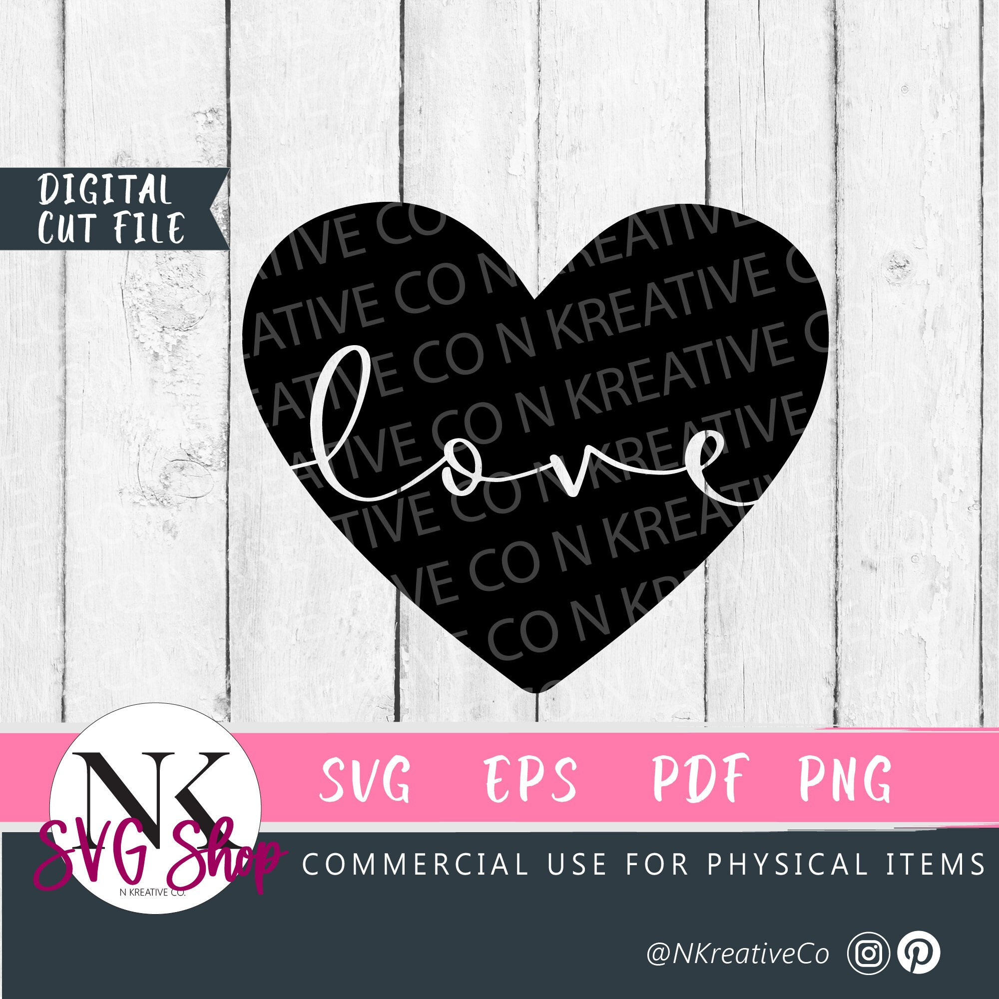 Heart Svg Love SVG Valentines SVG Love Script Heart SVG - Etsy