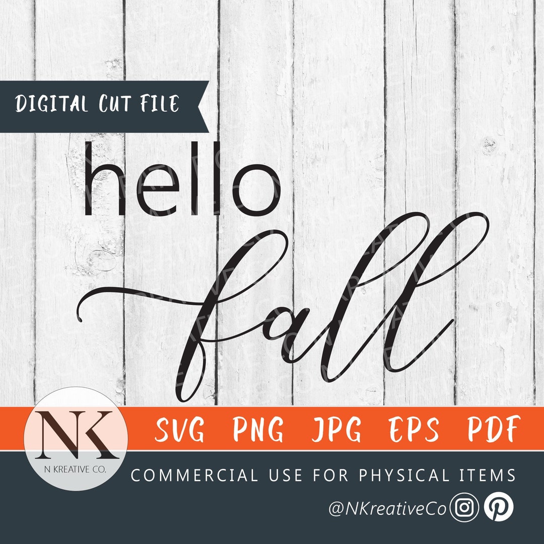 Hello Fall SVG | Fall SVG | Autumn Svg | Fall Wood Sign SVG | Fall ...