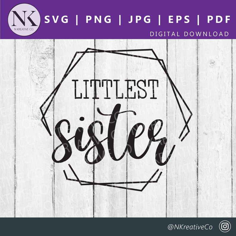 Littlest Sister SVG Little Sister SVG Little Sister Tee SVG Littlest ...