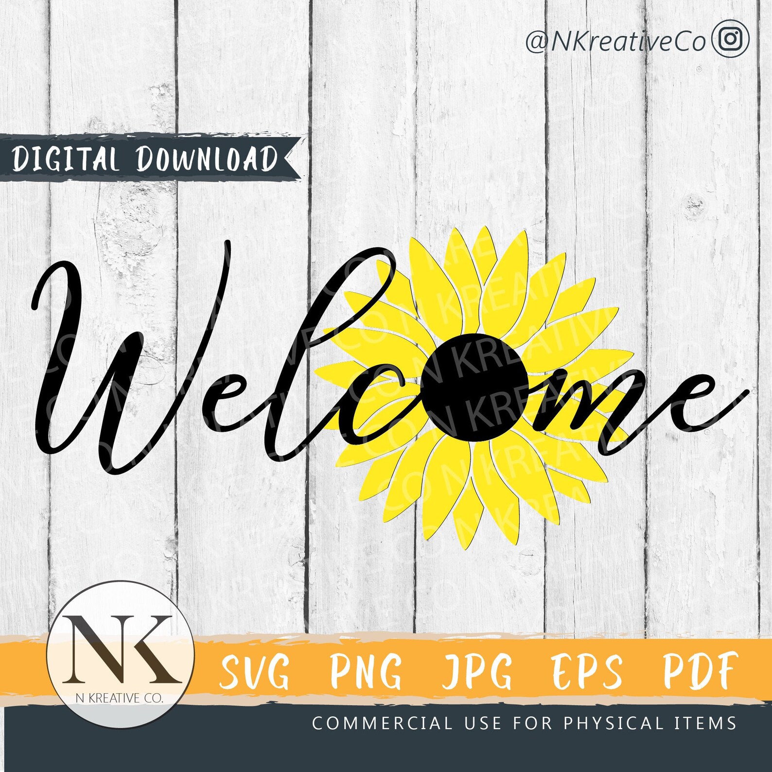 Welcome SVG | Sunflower SVG | Welcome Sunflower SVG | Sunflower Welcome ...