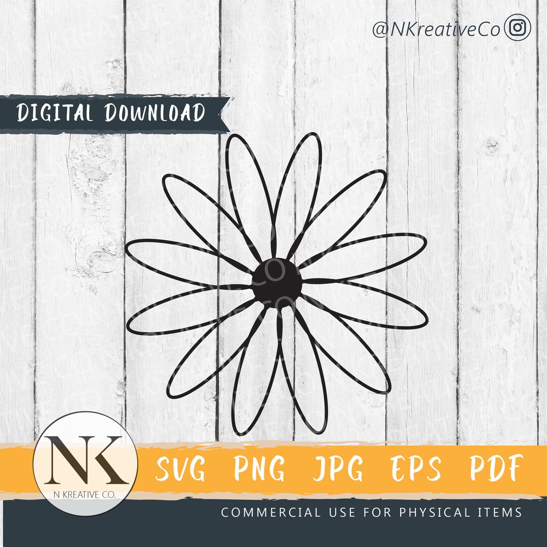 Daisy SVG | Flower SVG | Daisy Outline Svg | Handrawn Daisy SVG ...