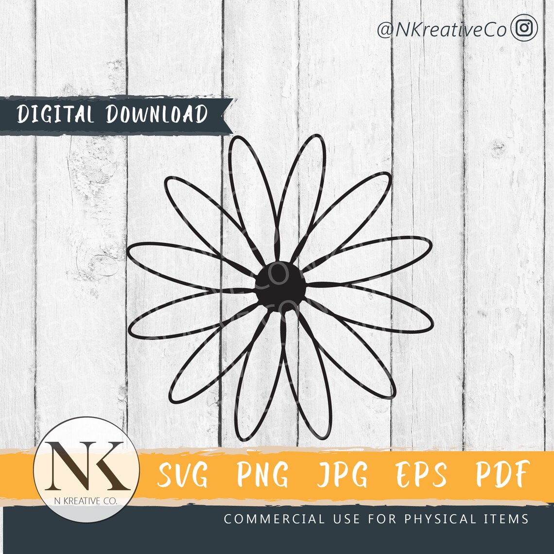 Daisy SVG | Flower SVG | Daisy Outline Svg | Handrawn Daisy SVG ...