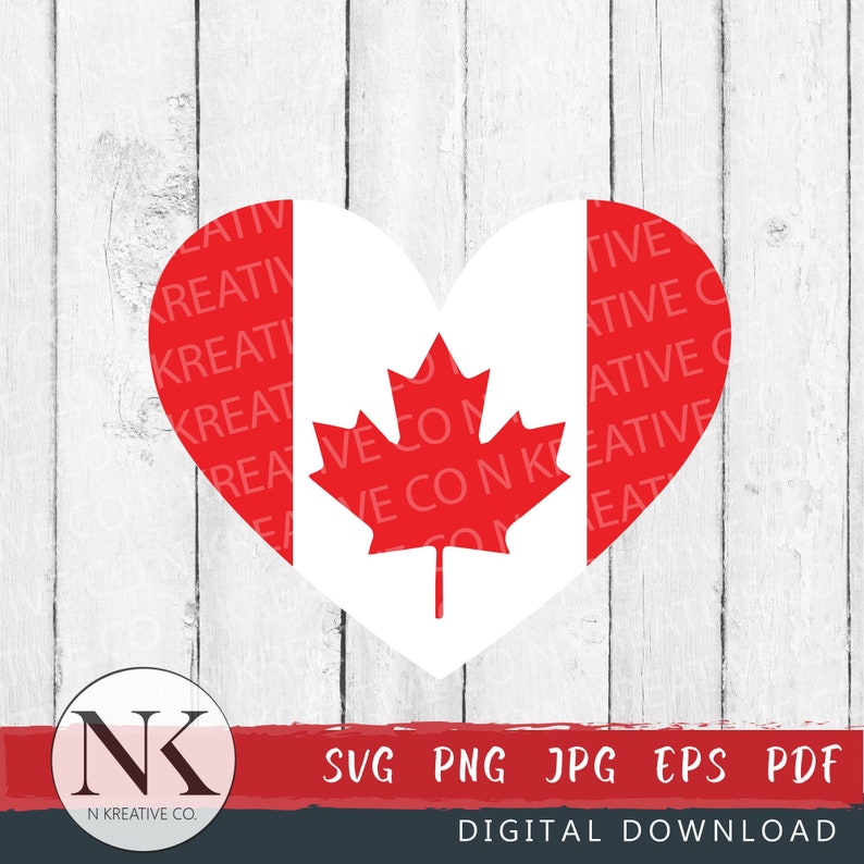 Canada Flag SVG | Canada Day SVG | Maple Leaf Heart SVG | Canada Tee ...