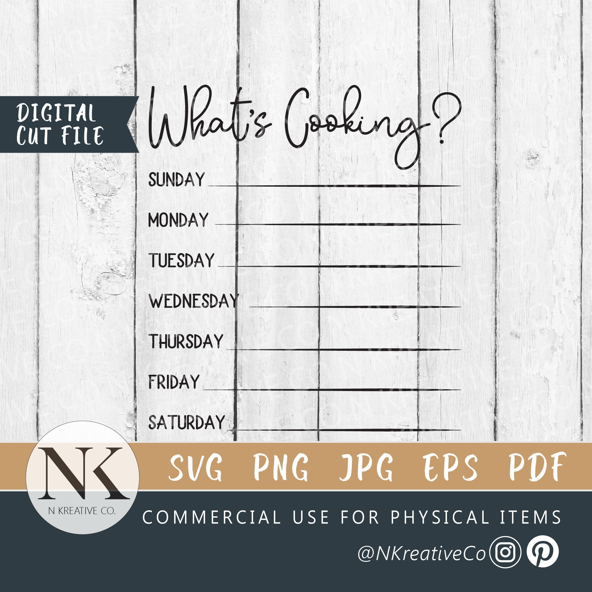 Weekly Menu SVG | Menu Board SVG | Kitchen SVG | Dry Erase Menu Svg ...