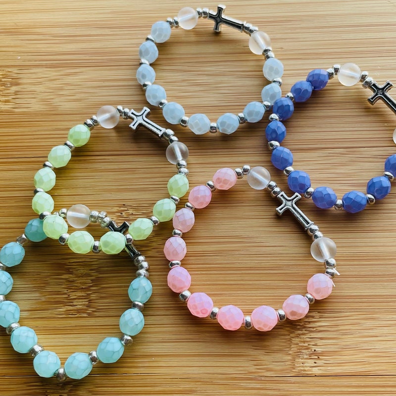 Aqua Rosary Bracelet - Etsy
