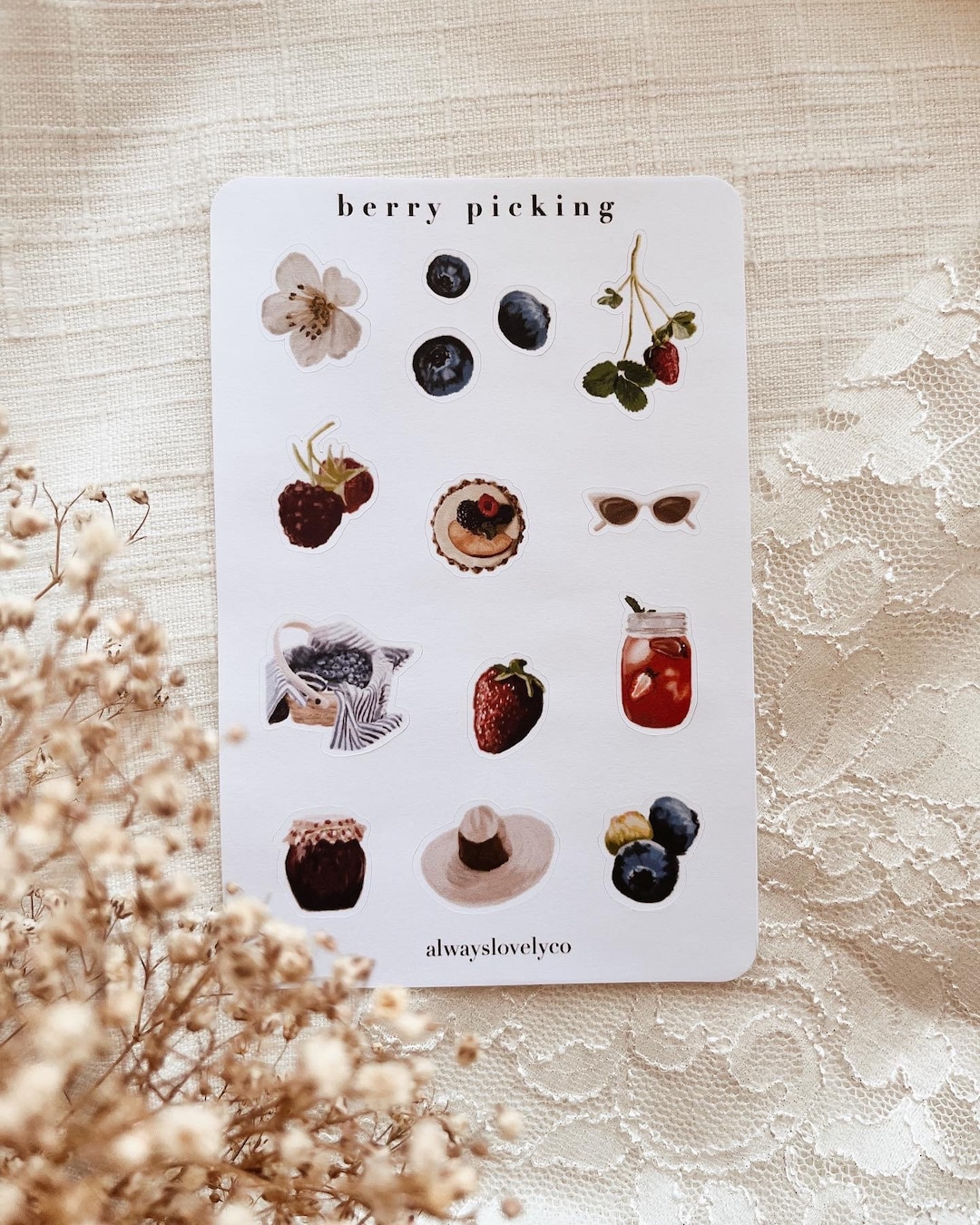 Berry Picking Sticker Sheet - Etsy