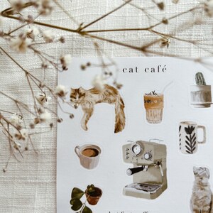 Cat Café Sticker Sheet - Etsy