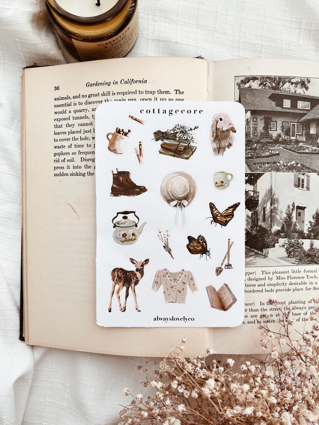 Cottagecore Sticker Sheet - Etsy