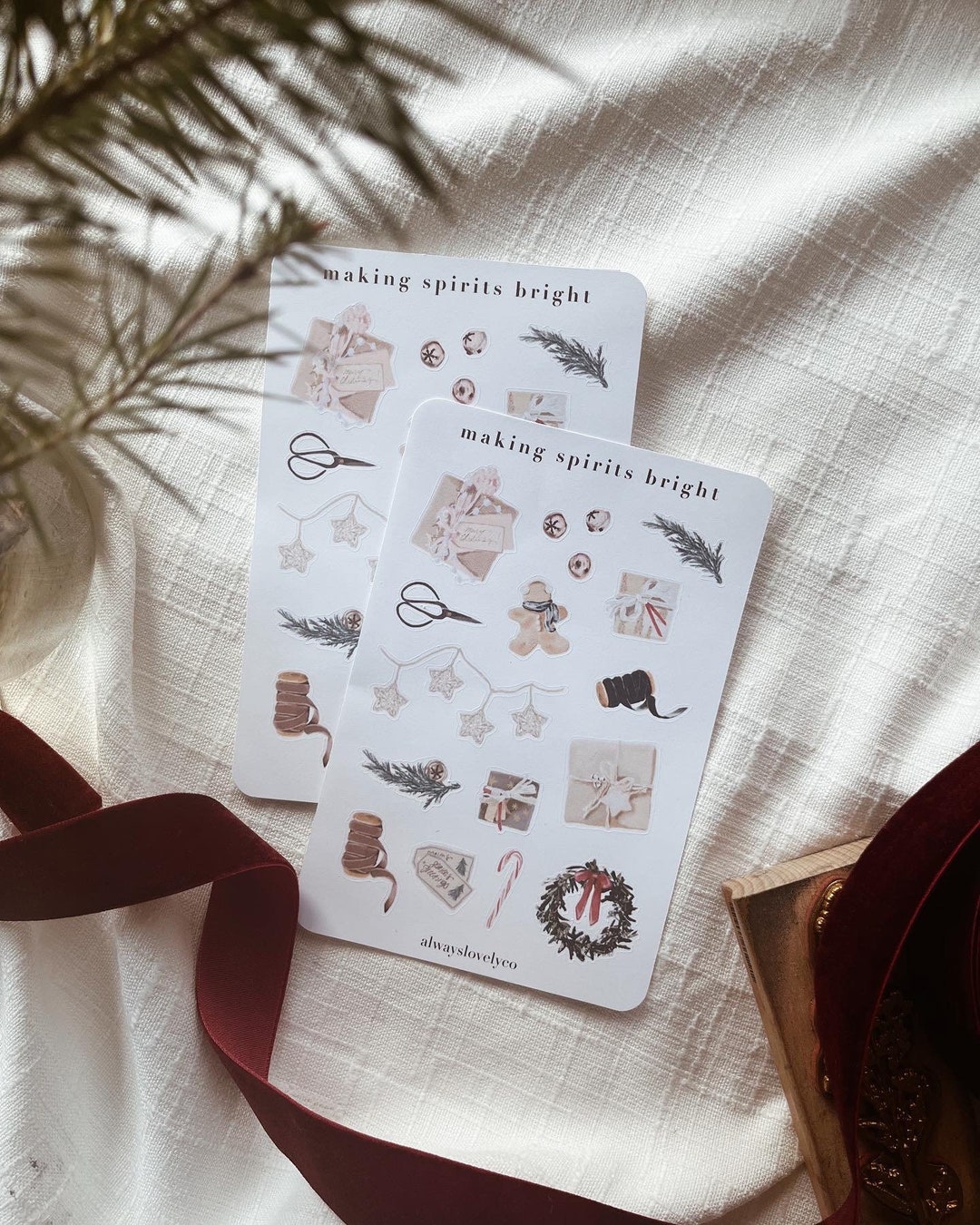 Making Spirits Bright Sticker Sheet - Etsy