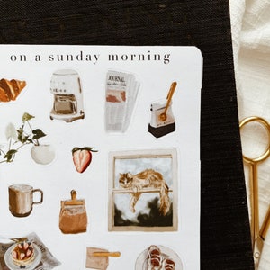 On a Sunday Morning Sticker Sheet - Etsy