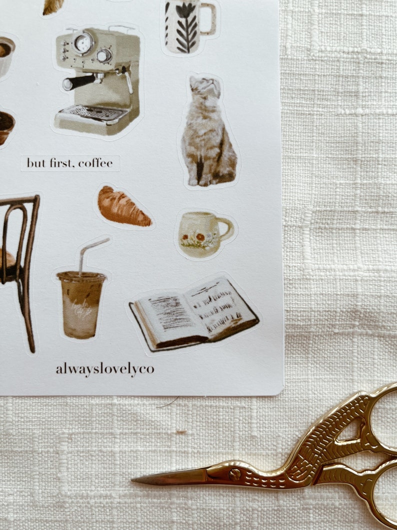 Cat Café Sticker Sheet - Etsy