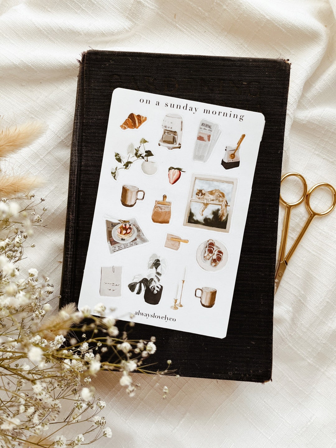 On a Sunday Morning Sticker Sheet - Etsy