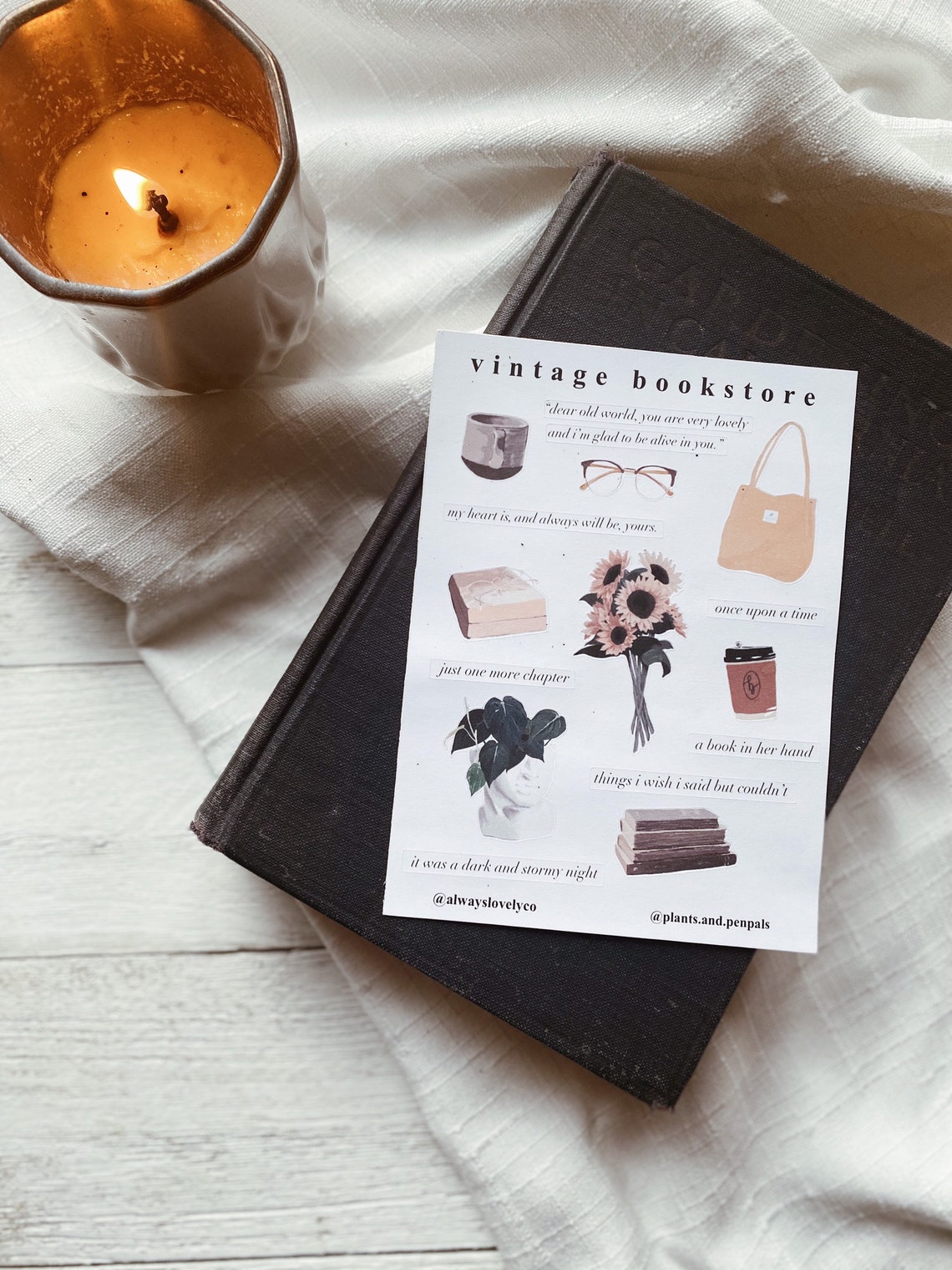 Vintage Bookstore Sticker Sheet - Etsy