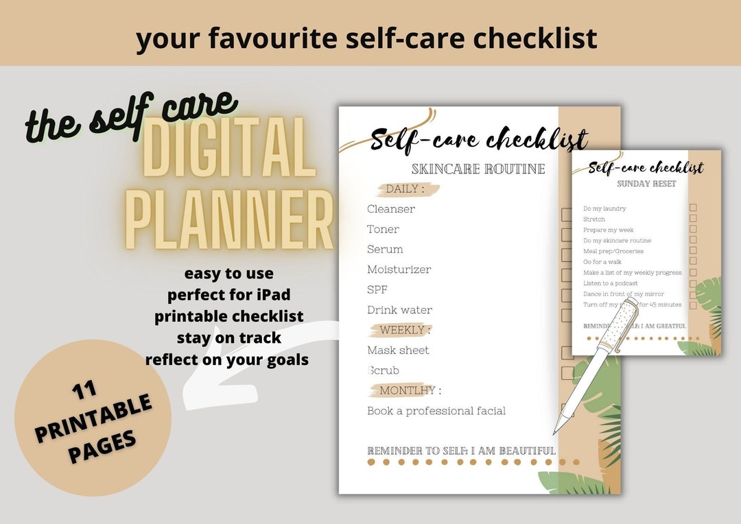 Your Favorite Self Care Checklist, Self Care Planner, Self Care Journal ...