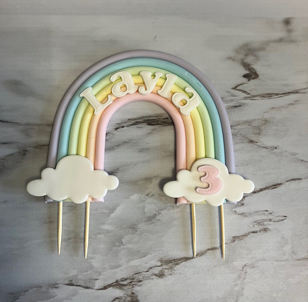 Edible Rainbow Cake Topper - Etsy