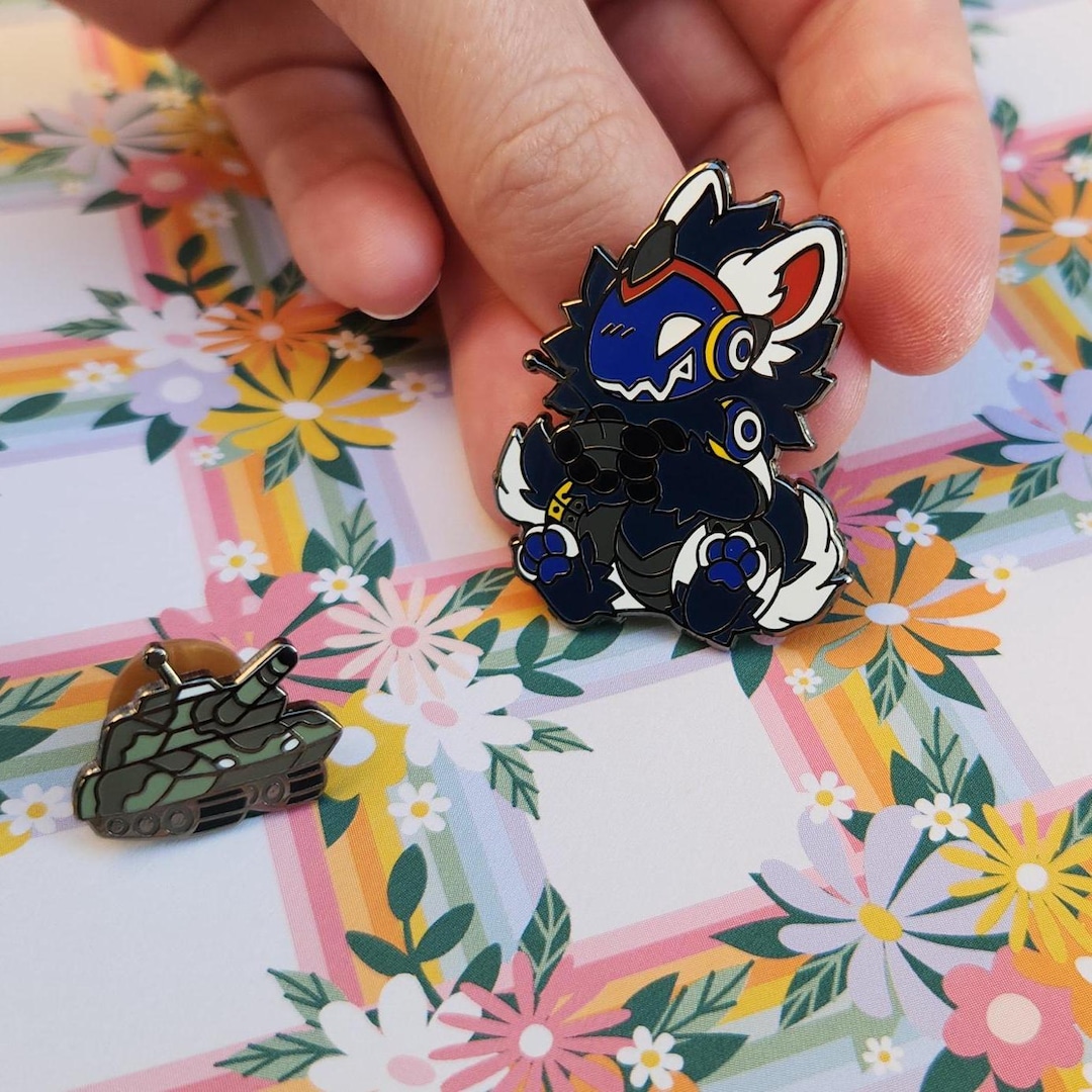Zero Paradox Pin - Protogen - Mini Tank - Remote Controlled - Enamel Pin - Military - Furry OC ...