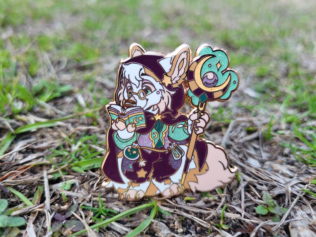Rory (caius) Fursona Pins #1254 - Sorcerer Fox - Grey Arctic Fox ...
