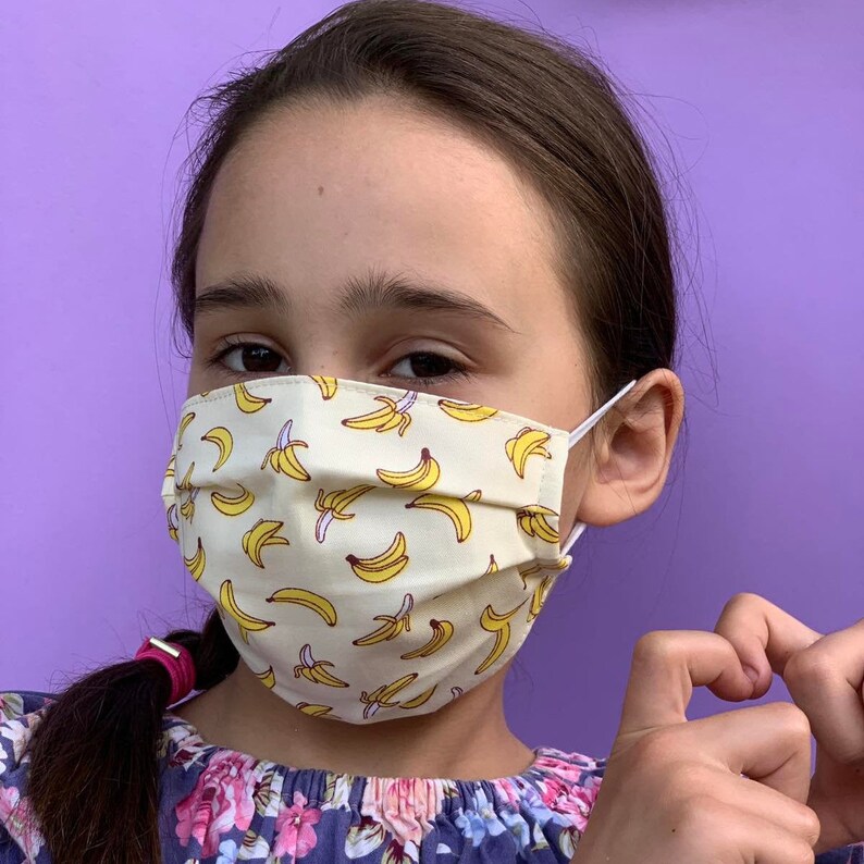 Mask Kids-children-girls, Ages 6-12, Washable, Reusable, 100% Cotton ...