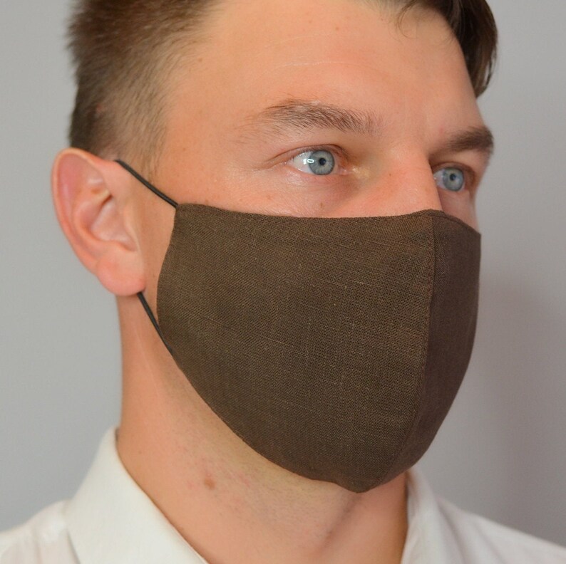 Men's Face Masks, Breathable Fabric, Reusable & Washable 100 Linen ...