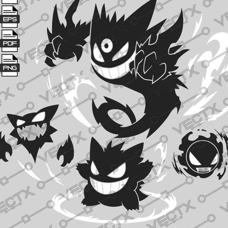 Gengar Svg - Etsy