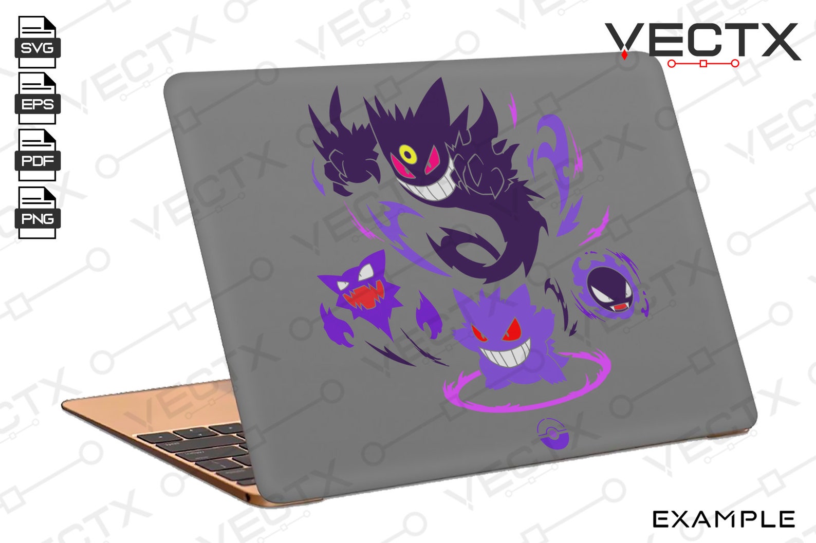 Pokemon Ghost, Gengar, Megagengar Svg, Eps, Pdf, Png, Digital Cut File ...