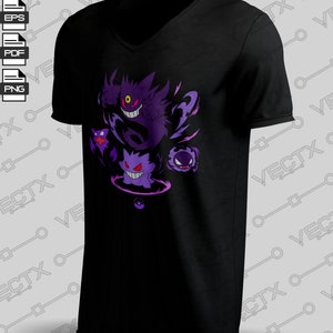 Pokemon Ghost, Gengar, Megagengar Svg, Eps, Pdf, Png, Digital Cut File ...