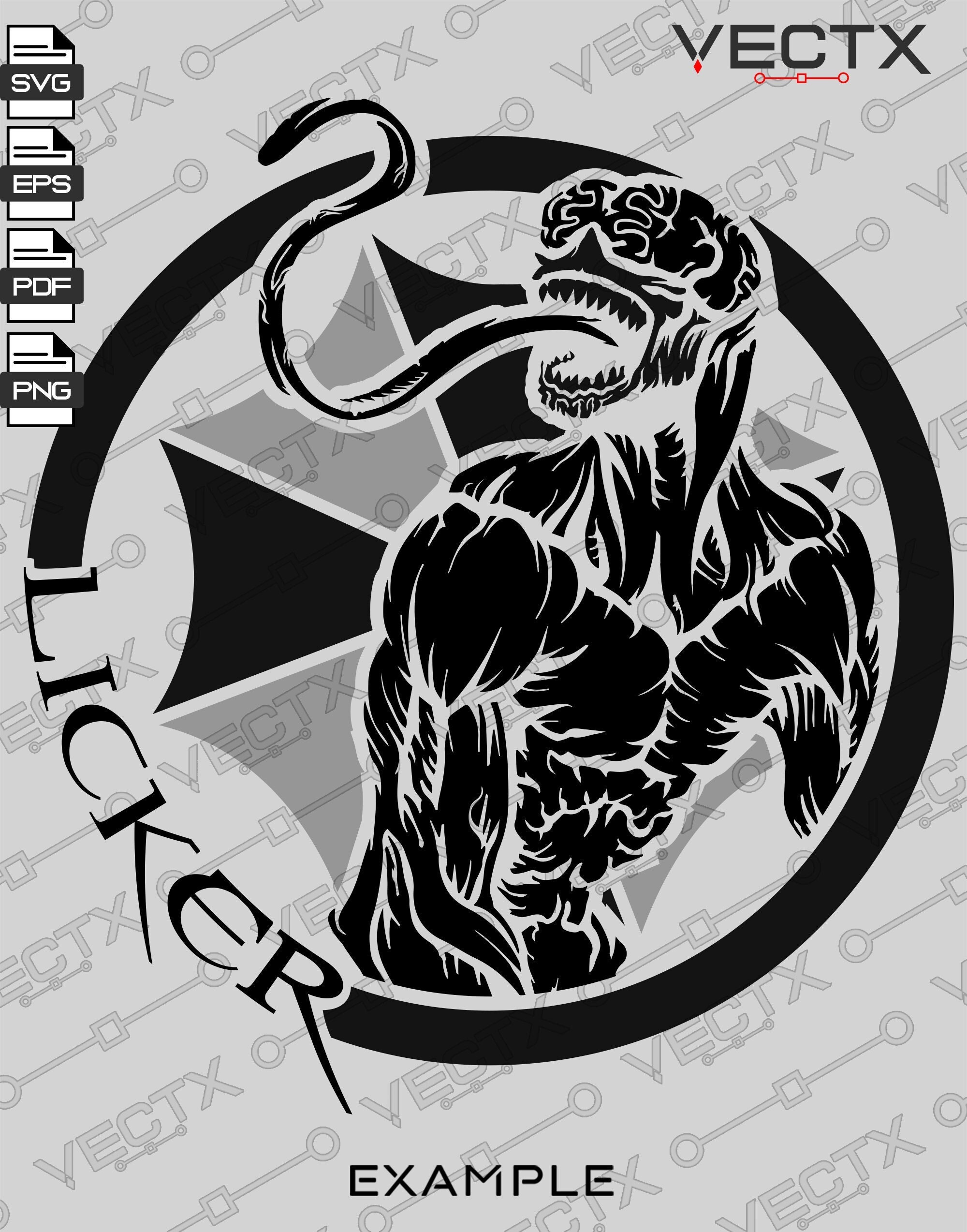 Resident Evil, Licker Svg, Eps, Pdf, Png, Digital Cut File, Zombie ...