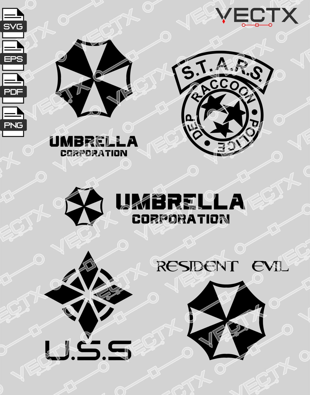 Resident Evil, Umbrella Corporation, Svg, Eps, Pdf, Png, Digital Cut ...