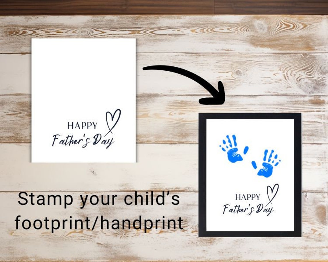 Father's Day Handprint/footprint Printable, DIY Craft Gift for Dad ...