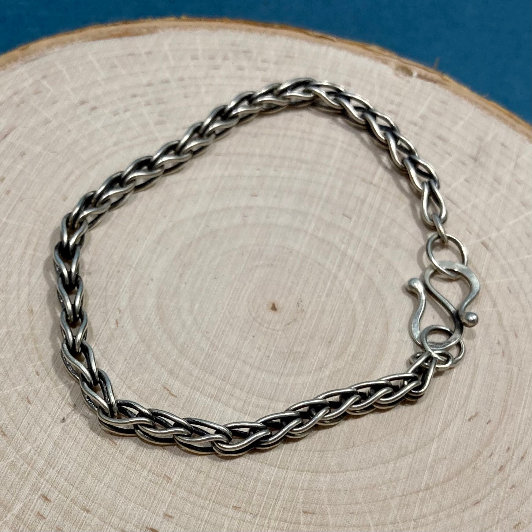 Handmade Sterling Silver Loop in Loop Chain Bracelet 7.25 - Etsy