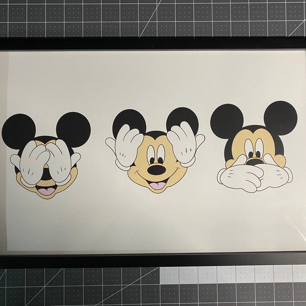 Mickey Mouse Hear, See, Speak No Evil - Etsy