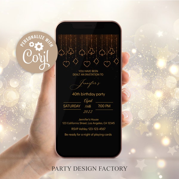 Playing Card Invite - Etsy