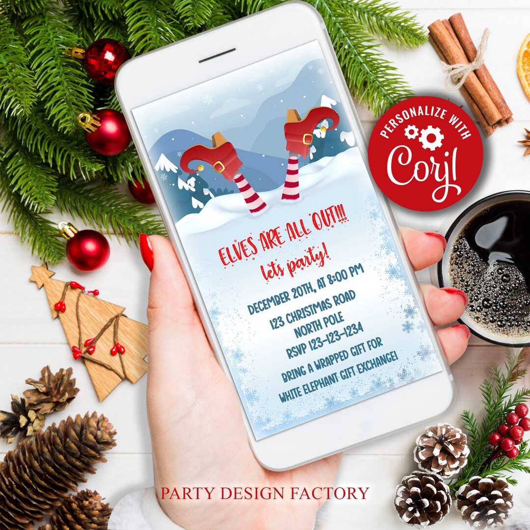 Editable Digital Download Christmas Elf Party Invitation, Elf on the ...
