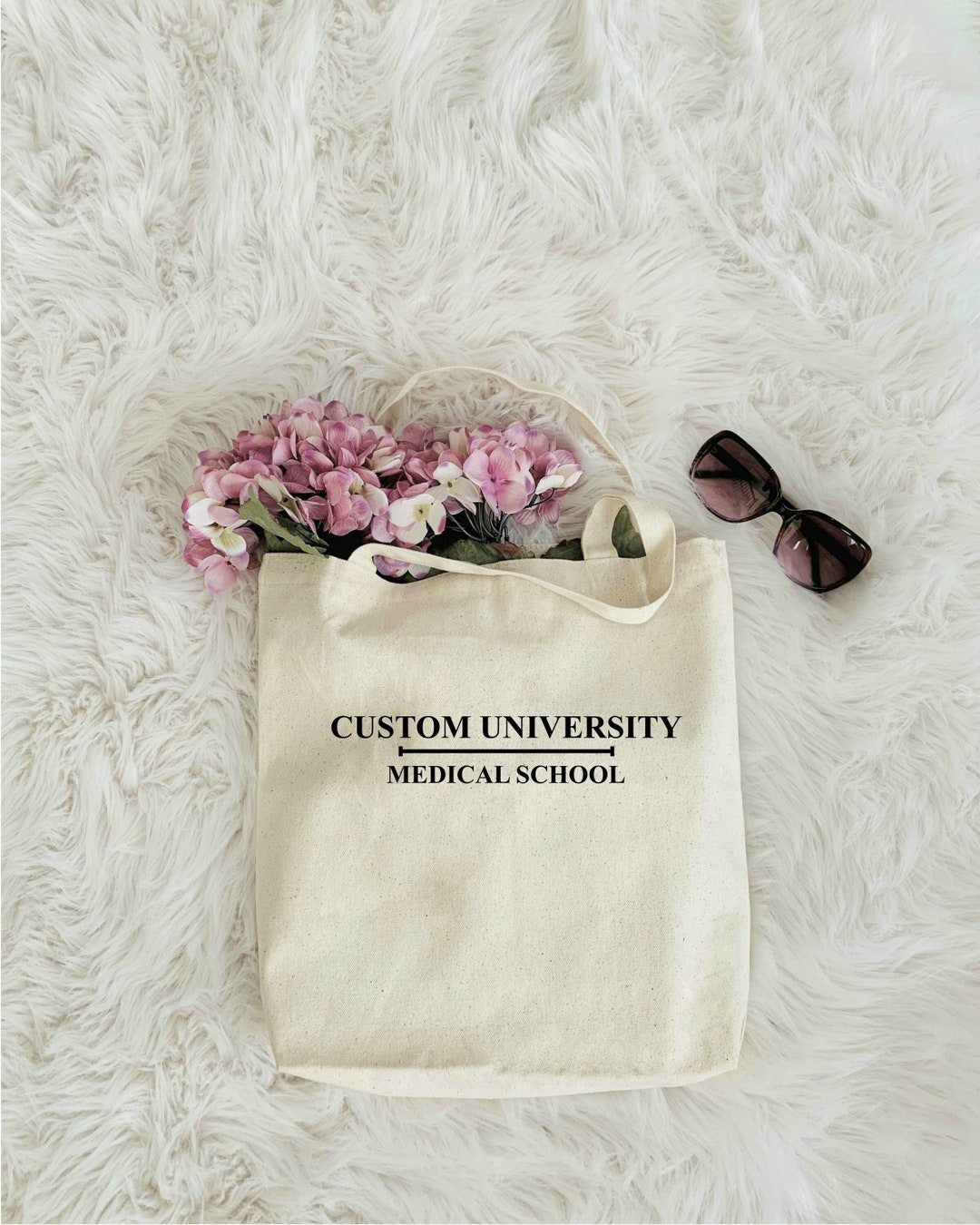 Custom University Tote Bag, Book Bag, Personalized Tote, Custom ...