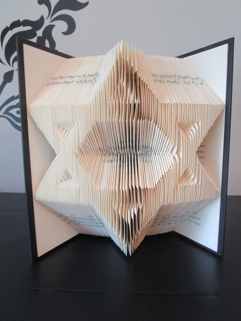 Star of David Folded Book Art religious gift bat mitzvah | Etsy