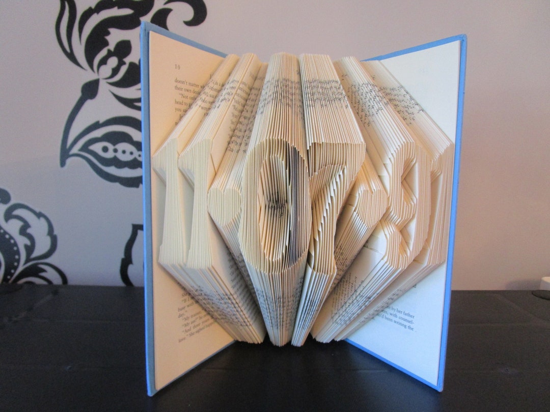Custom Date Folded Book Art, Wedding Date, Birthday, Graduation ...