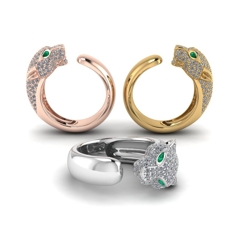 Emerald Panther Ring - Etsy