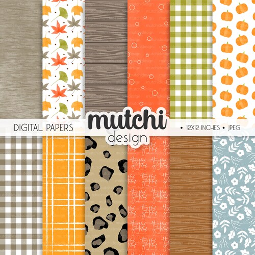 Fall Digital Paper Commercial Use - Etsy
