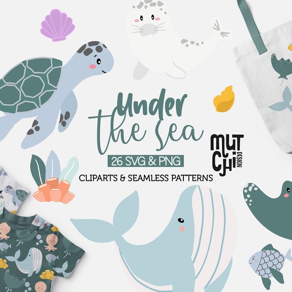 Sea Animal Clip Art - Etsy