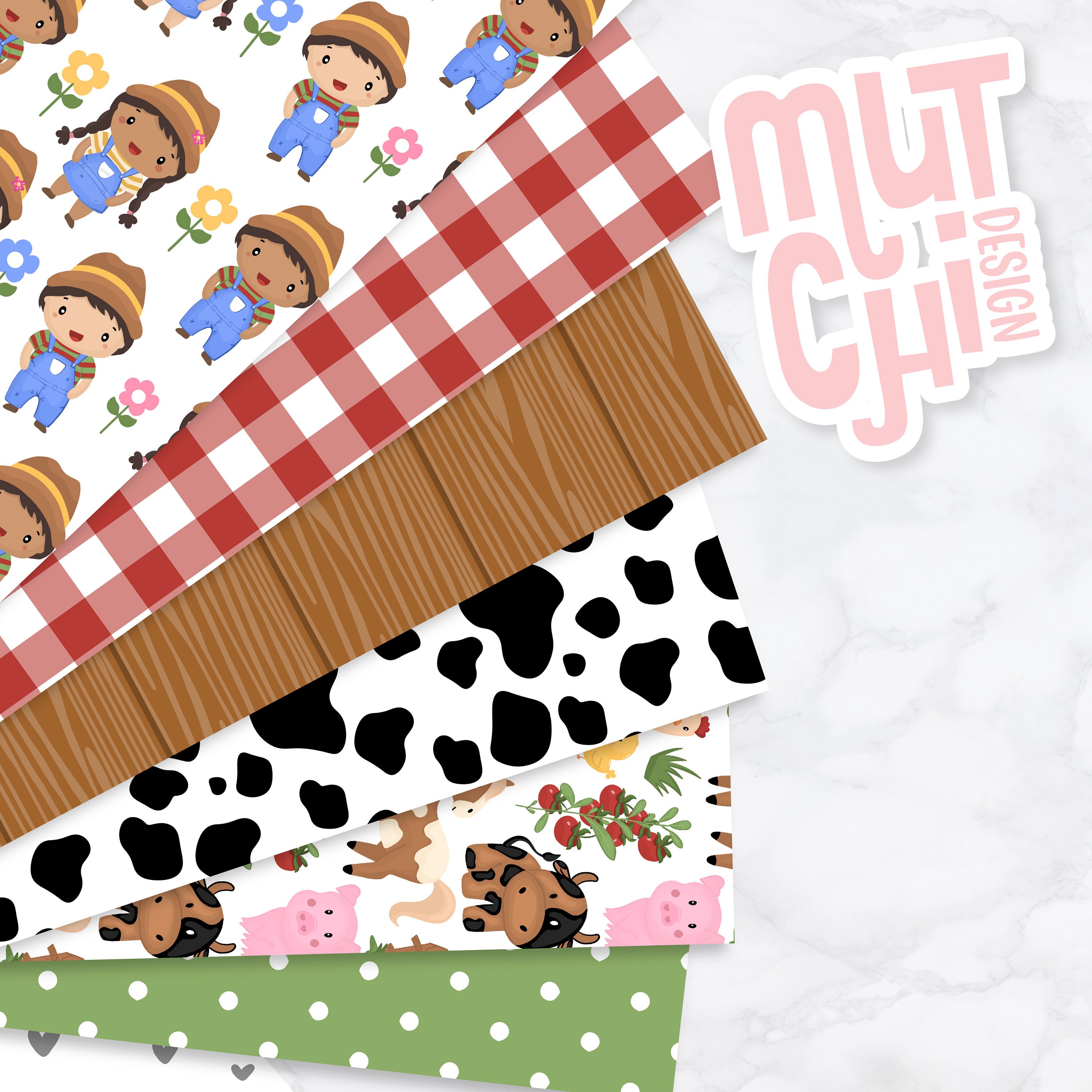 Farm Animals Digital Paperfarm Paperfarm Digital Paperfarm - Etsy