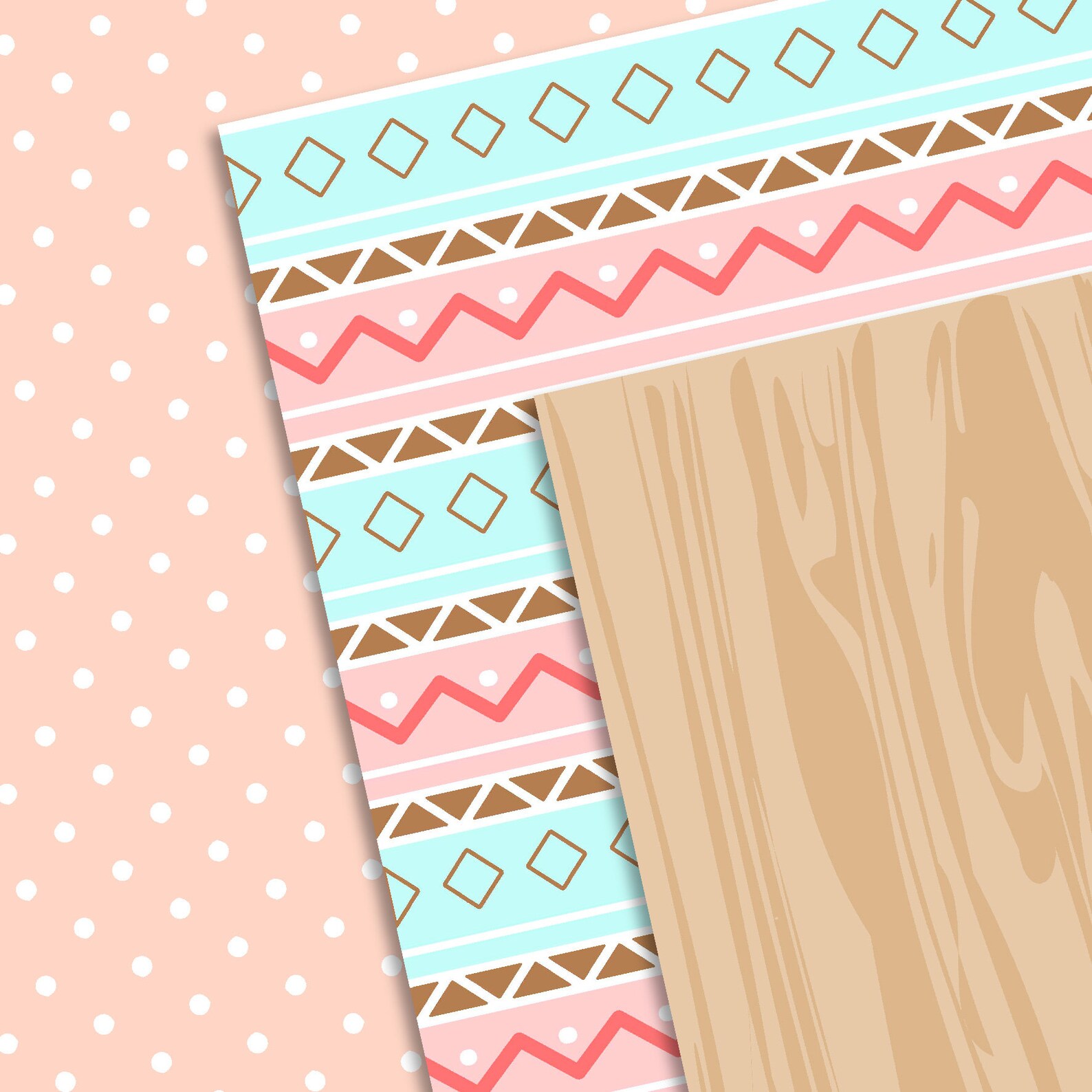 Woodland Animals Digital Papers Set Backgrounds Woodland | Etsy