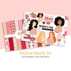 Mothers Day Digital Paper Set, Mother's Day Backgrounds, Scrapbook ...