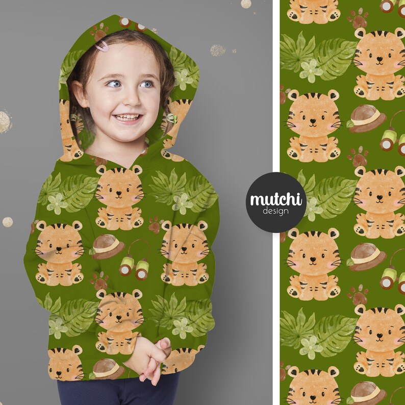 Tiger Digital Papers Jungle Animals Seamless Patterns | Etsy